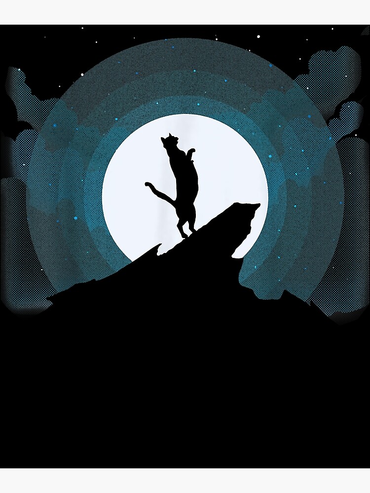 "Cat Howling at The Moon" Poster for Sale by wilfredjo | Redbubble