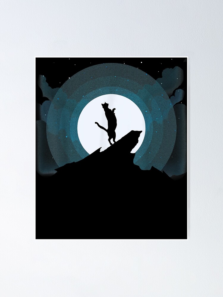 "Cat Howling at The Moon" Poster for Sale by wilfredjo | Redbubble