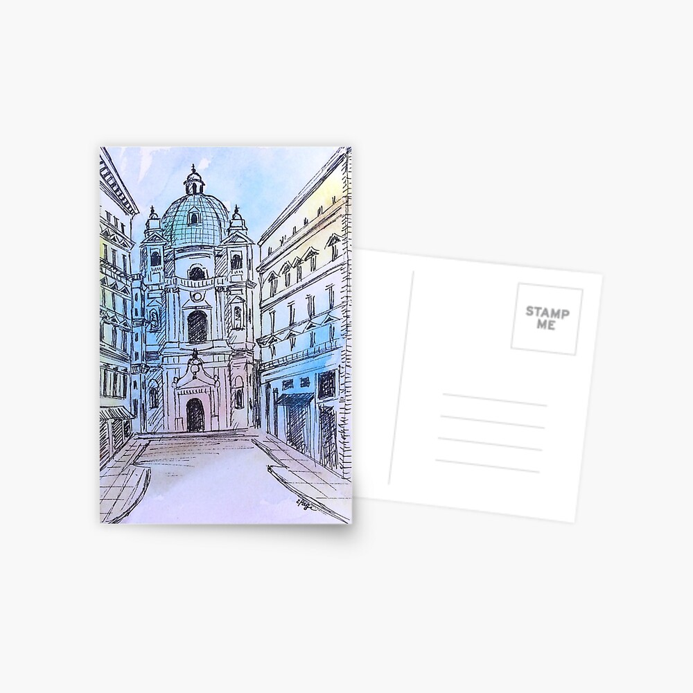 "Vienna" Postcard for Sale by emilypageart | Redbubble
