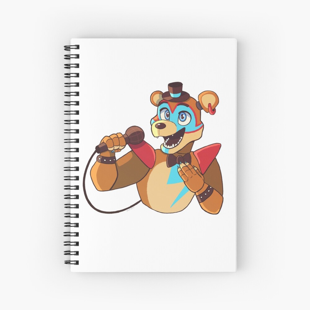 "Glamrock Freddy Fazbear FNAF Security Breach Sticker " Spiral Notebook ...