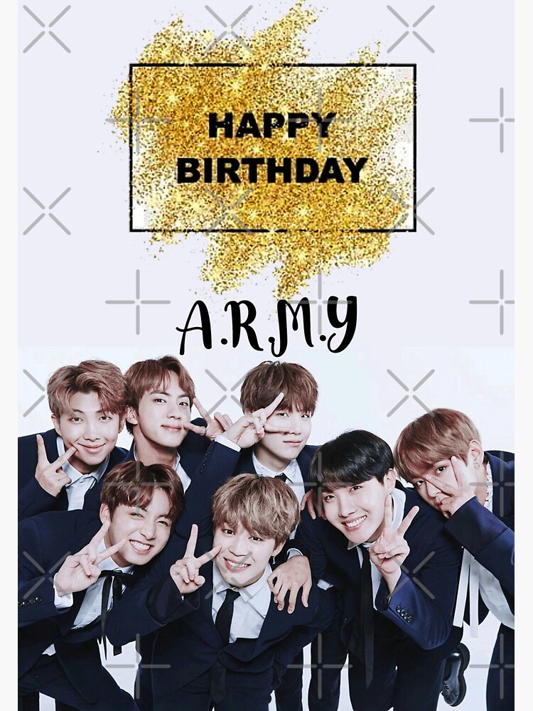 "'Happy Birthday' BTS Greeting Card - 5" Sticker for Sale by Niyuha ...