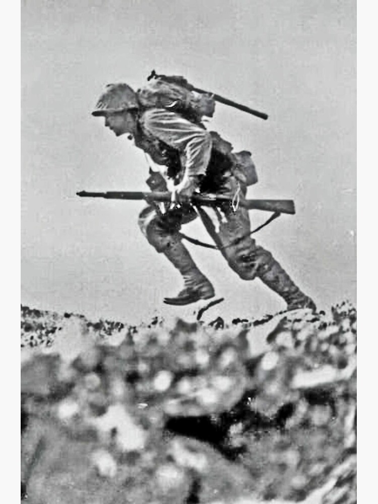 " A WW2 Marine advances under Japanese fire on Okinawa in 1945 ...