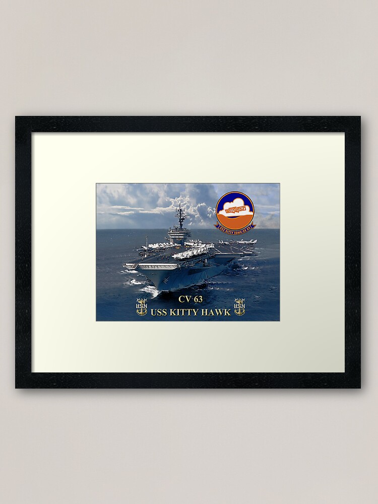 "CV-63 USS Kitty Hawk " Framed Art Print for Sale by BasilBarfly ...