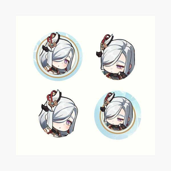 "Genshin Impact Chibi Shenhe Sticker Pack" Art Print for Sale by ...