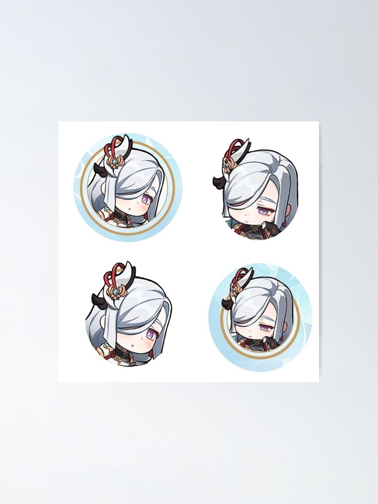 "Genshin Impact Chibi Shenhe Sticker Pack" Poster for Sale by trevitea ...