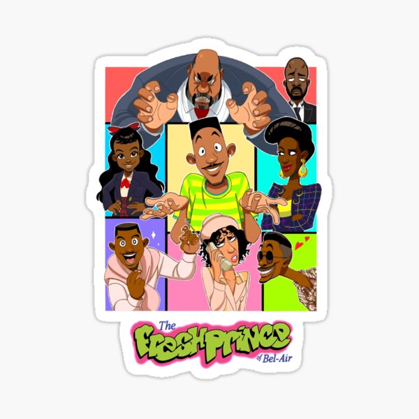 "Fresh Prince of Bel Air Cartoon Cover Classic T-Shirt.png" Sticker for ...