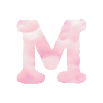 Pegatina for Sale con la obra «la letra m rosa claro acuarela» de Sky1I ...