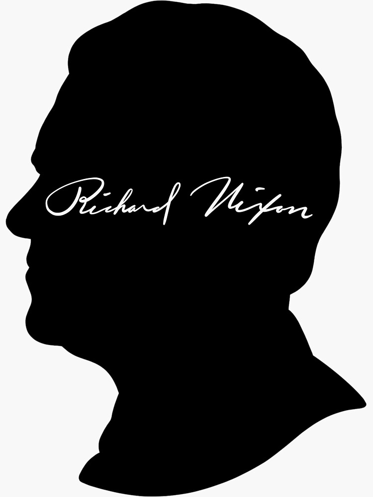 "RICHARD NIXON Signature Silhouette" Sticker for Sale by abbieoverbey ...