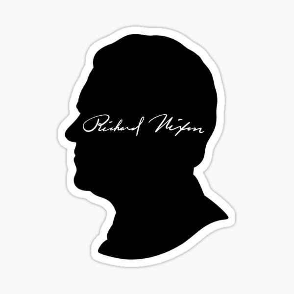 "RICHARD NIXON Signature Silhouette" Sticker for Sale by abbieoverbey ...