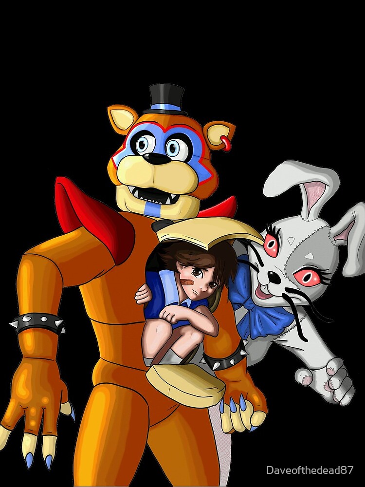 "FNAF Security Breach Glam Rock Freddy, Gregory and Vanny" Drawstring ...