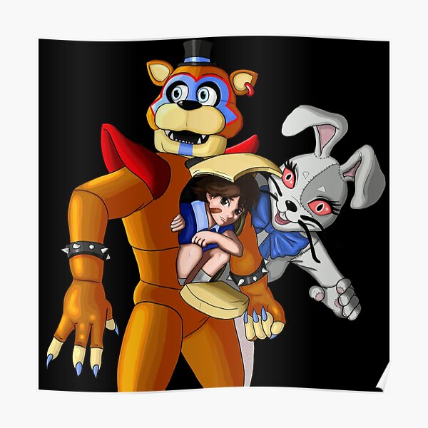 "FNAF Security Breach Glam Rock Freddy, Gregory und Vanny" Poster von ...