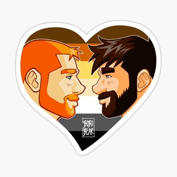 "VALENTINE - ADAM AND BEN PROFILES - BEARPRIDE" Sticker for Sale by ...
