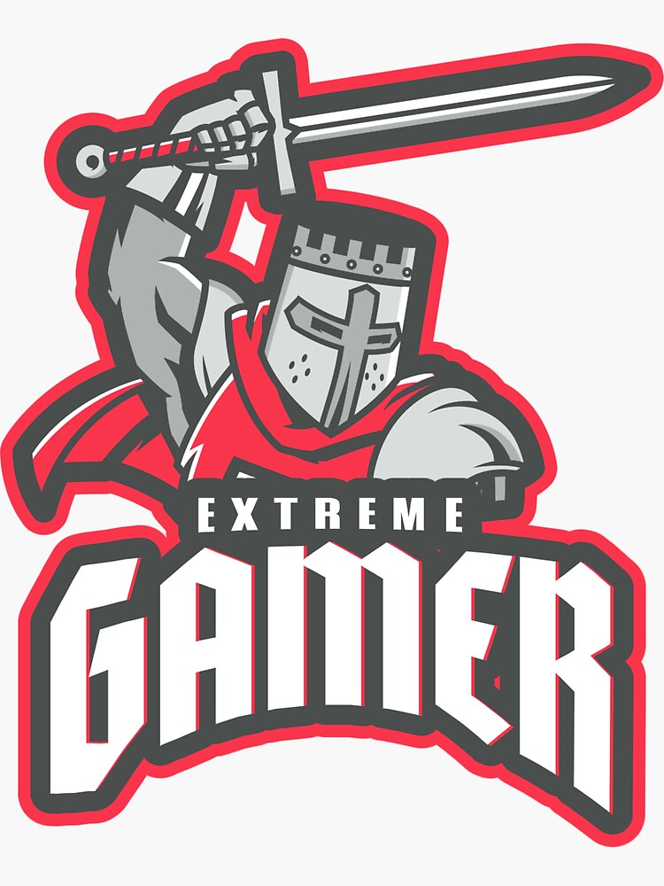 "Extreme Gamer with Prince Warrior" Sticker by PRIVARSHU | Redbubble
