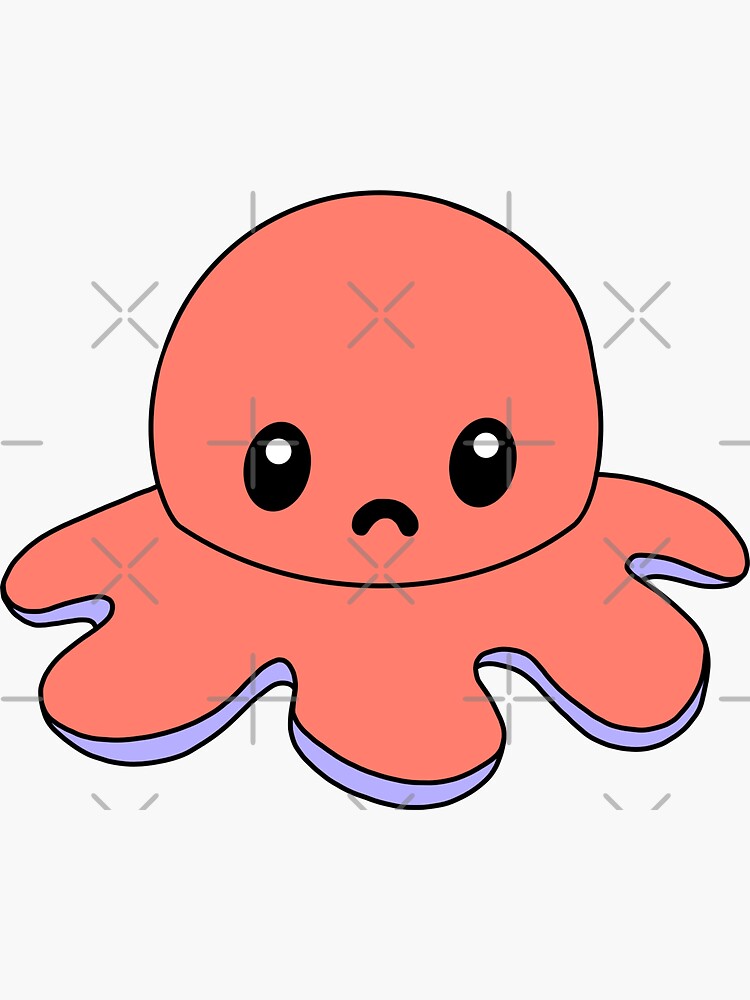 "Red Sad Octopus" Sticker for Sale by EclipseInFlames | Redbubble