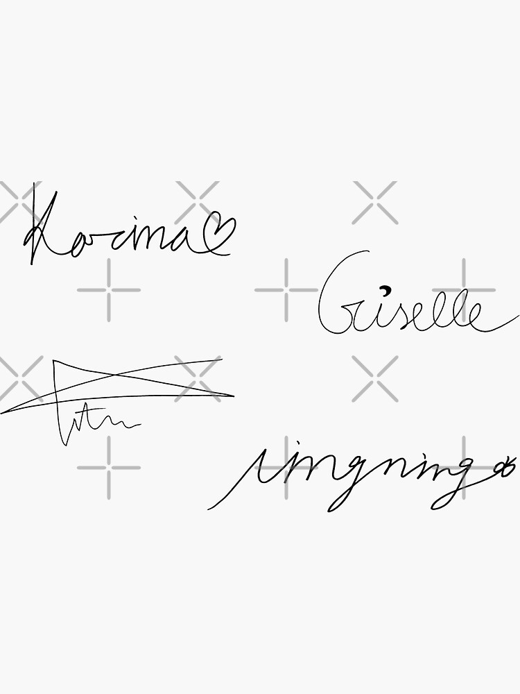 "Aespa Signature Autograph Handwriting Set" Sticker for Sale by ...