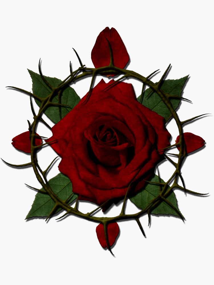 "EDGY ROSE THORNS" Sticker for Sale by smackprints | Redbubble