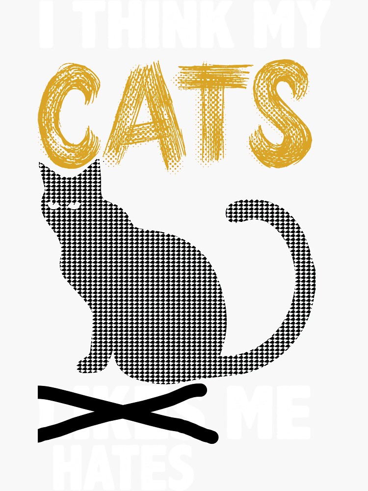 "Cat Hates Me" Sticker for Sale by Kurokamen | Redbubble