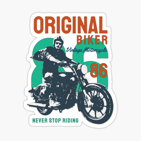 "Original biker - Vintage Motorcycle" Sticker by Miss-Color | Redbubble