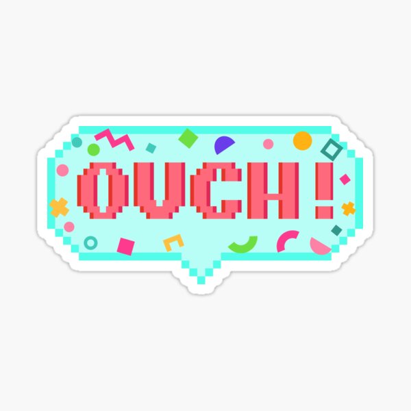 "Ouch! Sticker" Sticker for Sale by AbeyOye | Redbubble