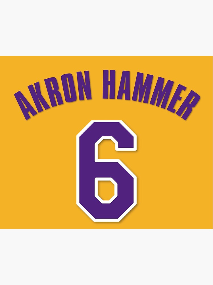 "Lebron James Akron Hammer 6" Sticker for Sale by LakeshowThreads ...