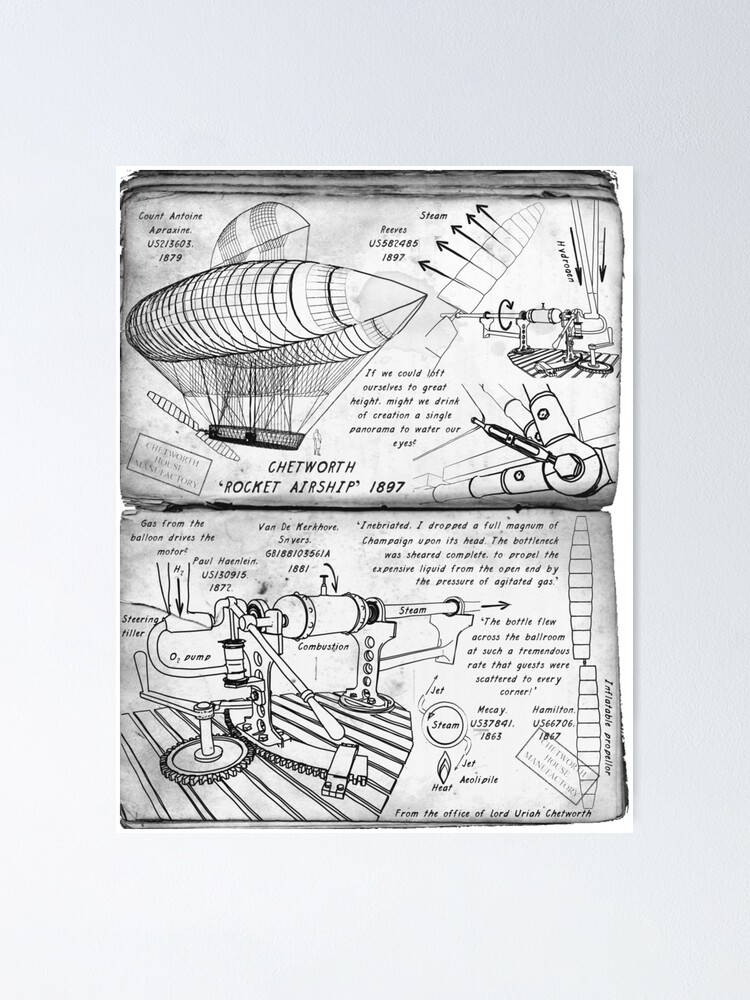 "Rocket Airship, 1897" Poster for Sale by GordonHart | Redbubble