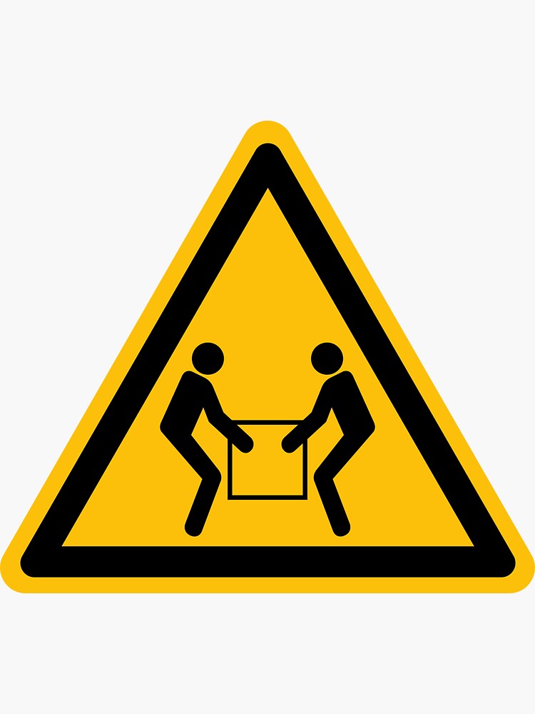 "Danger Sign - Two Man Job" Sticker by patsyrosedesign | Redbubble