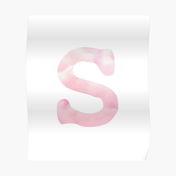 "the Letter S Light Pink Watercolor" Poster by Sky1I | Redbubble