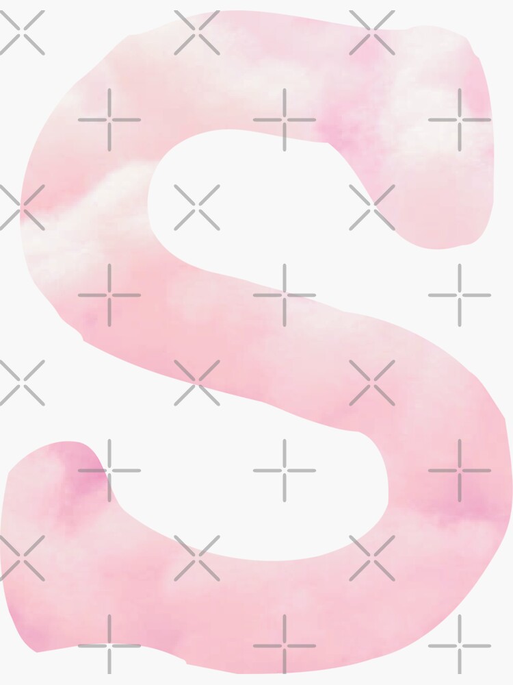 "the Letter S Light Pink Watercolor" Sticker for Sale by Sky1I | Redbubble