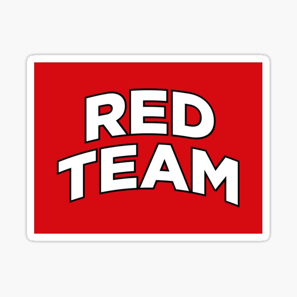 "Red Team (White Text on Red)" Sticker for Sale by STUDIO-72 | Redbubble