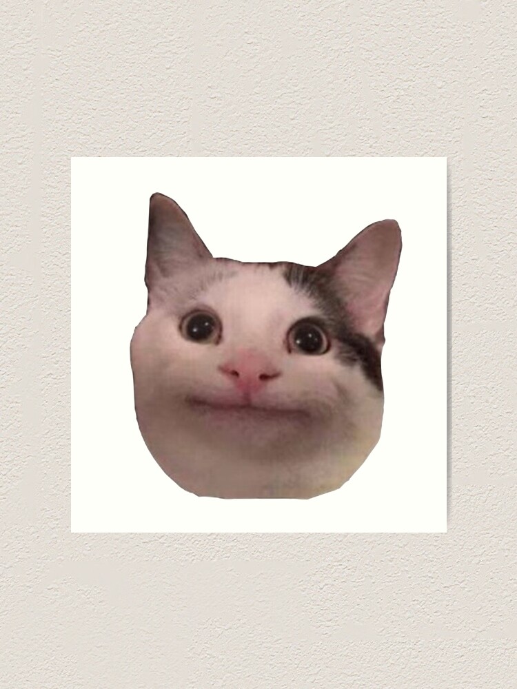 "Cute Smiling Beluga Cat" Art Print for Sale by gleamdesigns | Redbubble