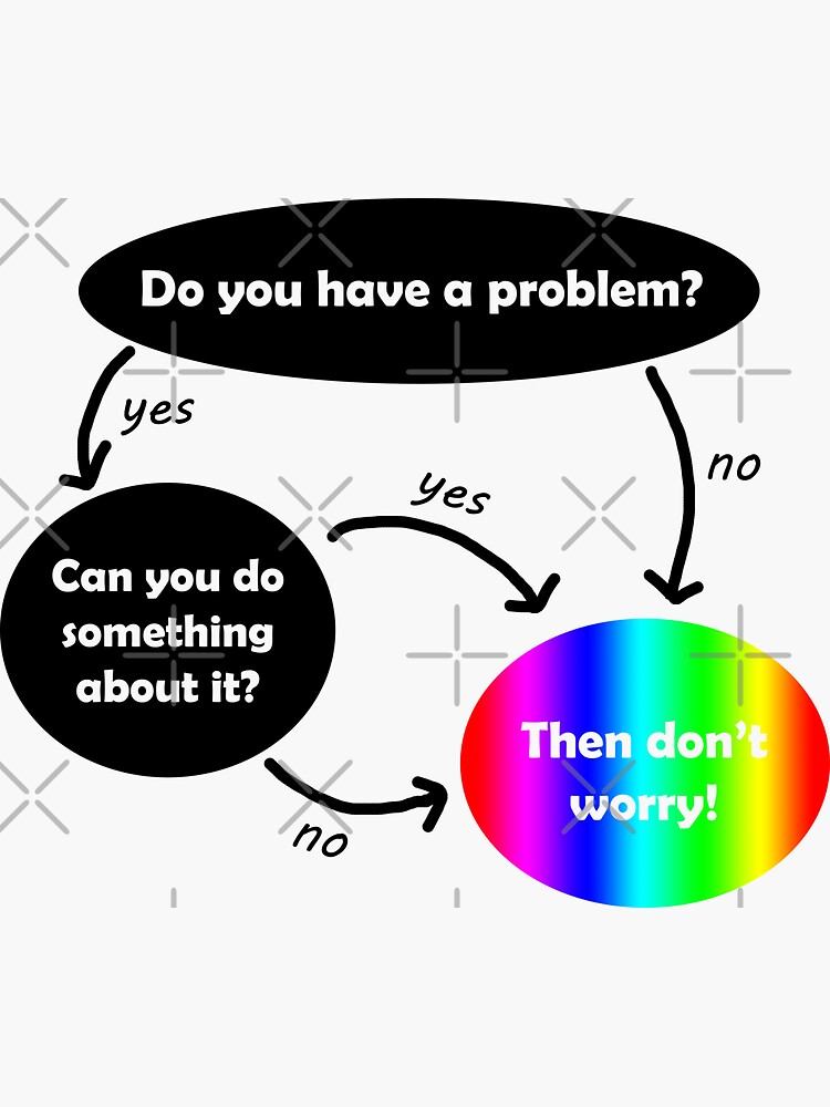 "Then Don't Worry bubble flow chart" Sticker by lakitzi | Redbubble