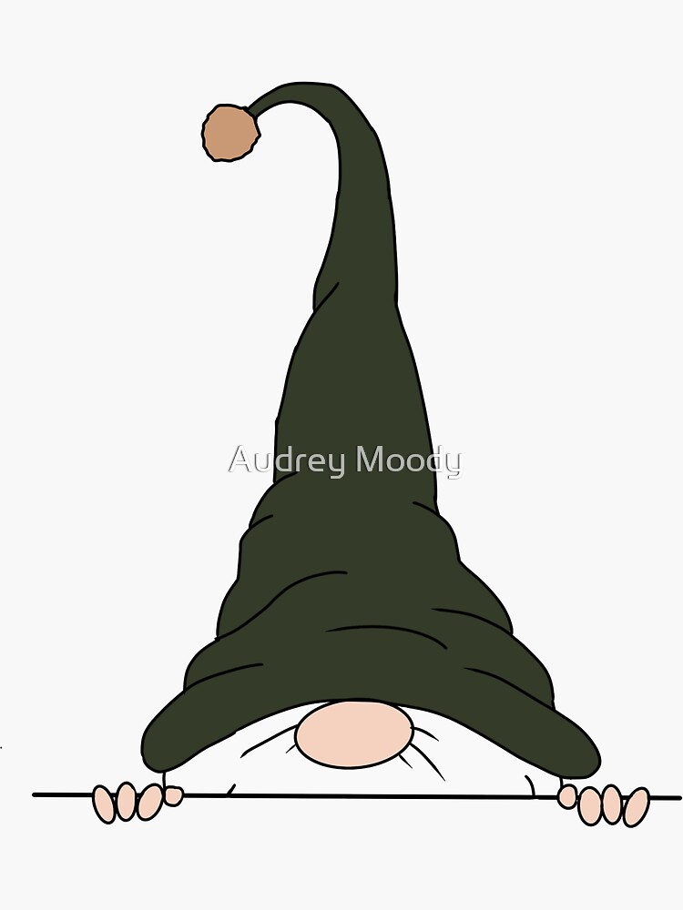"Peeking Gnome " Sticker for Sale by audreysmith662 | Redbubble