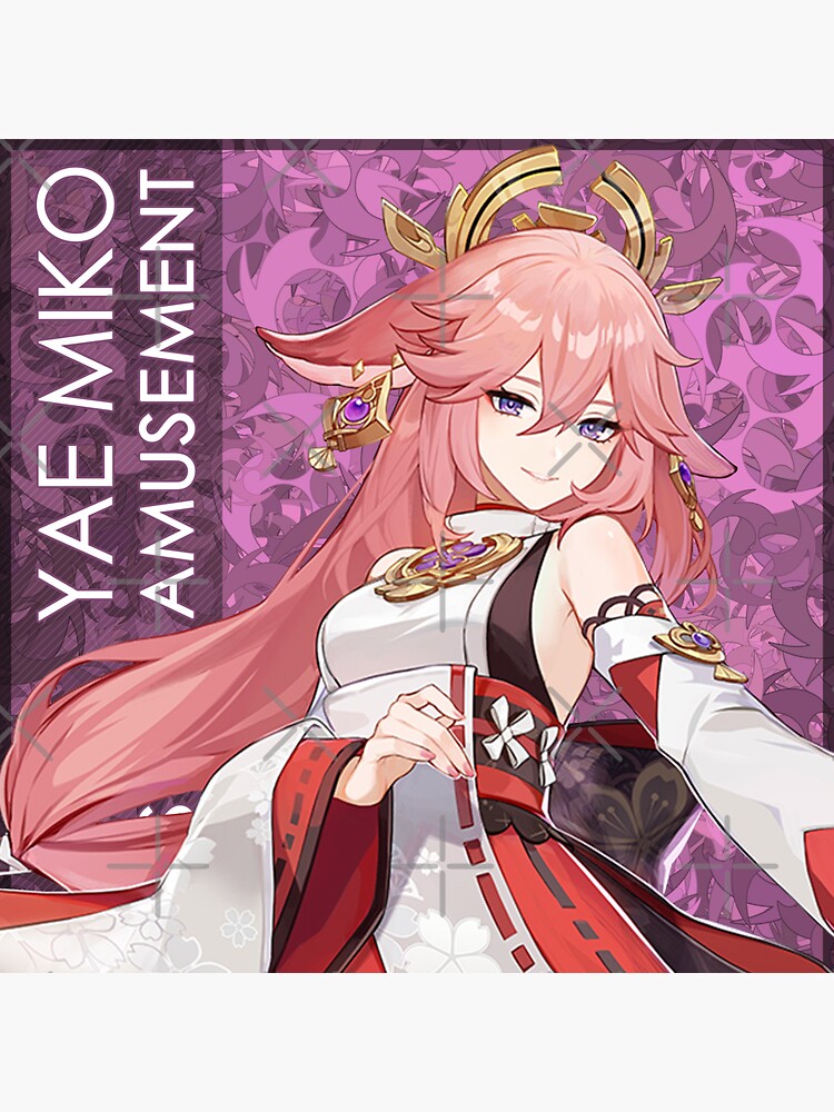 Pegatina «Yae Miko :: Guuji :: Yae Sakura 02 Genshin Impact» de dudu-inpajamas | Redbubble
