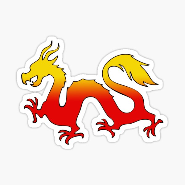 Chinese Dragon Sticker For Sale By Vinitaart Redbubble