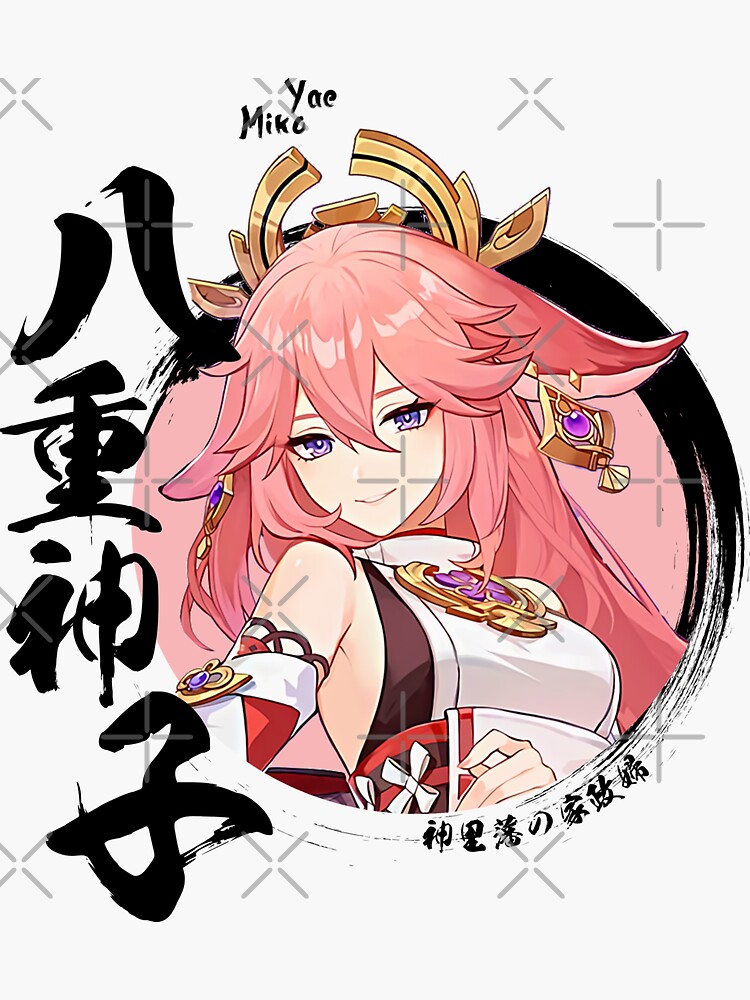 Pegatina «Yae Miko - Impacto de Genshin» de Omagatoki | Redbubble
