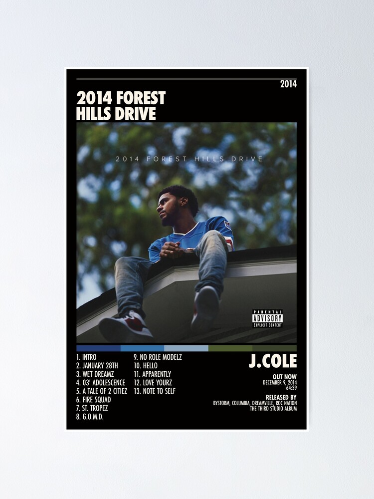 "J Cole Poster 2014 Forest Hills Drive Poster Album Cover Poster ...