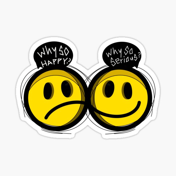 "Happy & sad face" Sticker for Sale by KmisasPR | Redbubble
