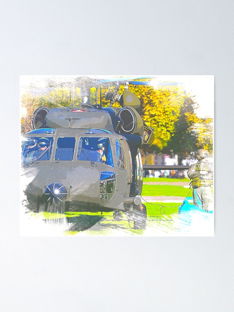 "Federal Black Hawk Helicopter Watercolor " Poster for Sale by abdo ...