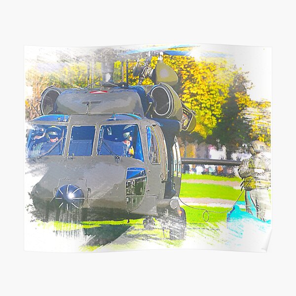 "Federal Black Hawk Helicopter Watercolor " Poster for Sale by abdo ...