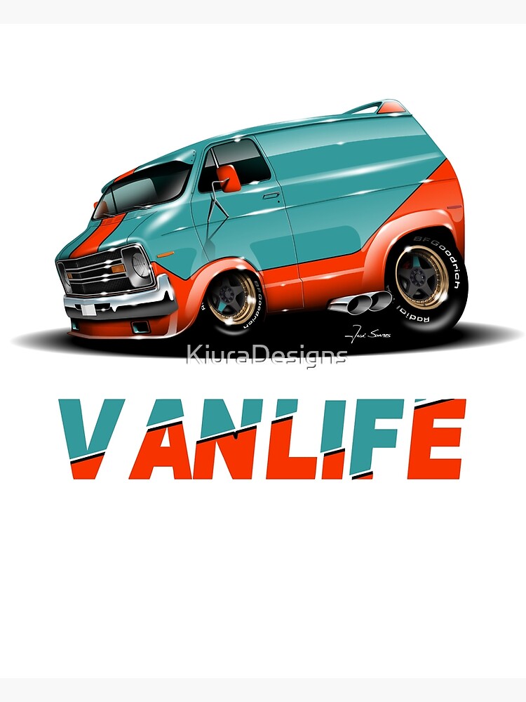 "Vanlife - Van Cartoon Illustration" Poster for Sale by jsoaresdesign ...