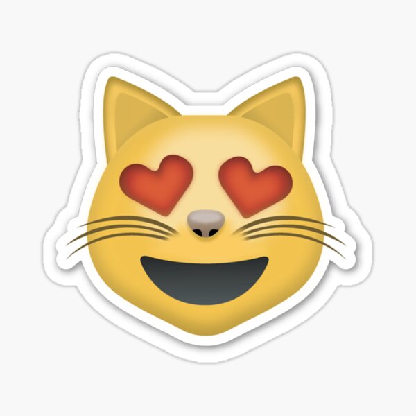 "Emoji - Cat In love - For all people that LOVE cats" Sticker for Sale ...