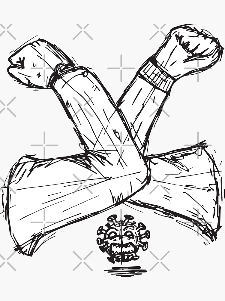 "Elbow to Covid" Sticker for Sale by CopestheticxJB | Redbubble