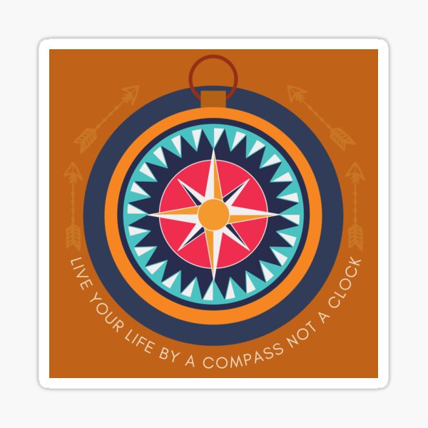 "Live Your Life By A Compass Not A Clock - Hiking Quote - #27" Sticker ...