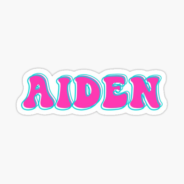 "AIDEN Cute Custom Name Design - Kawaii AIDEN Name" Sticker by Custom ...