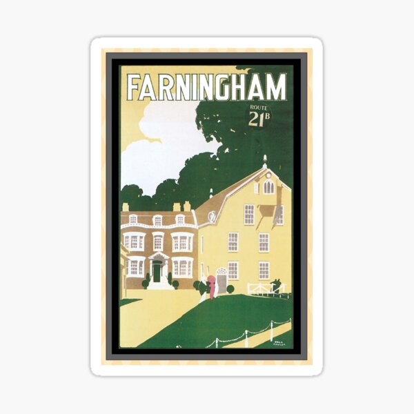 "Farningham Vintage Travel Poster" Sticker by BearsWares | Redbubble