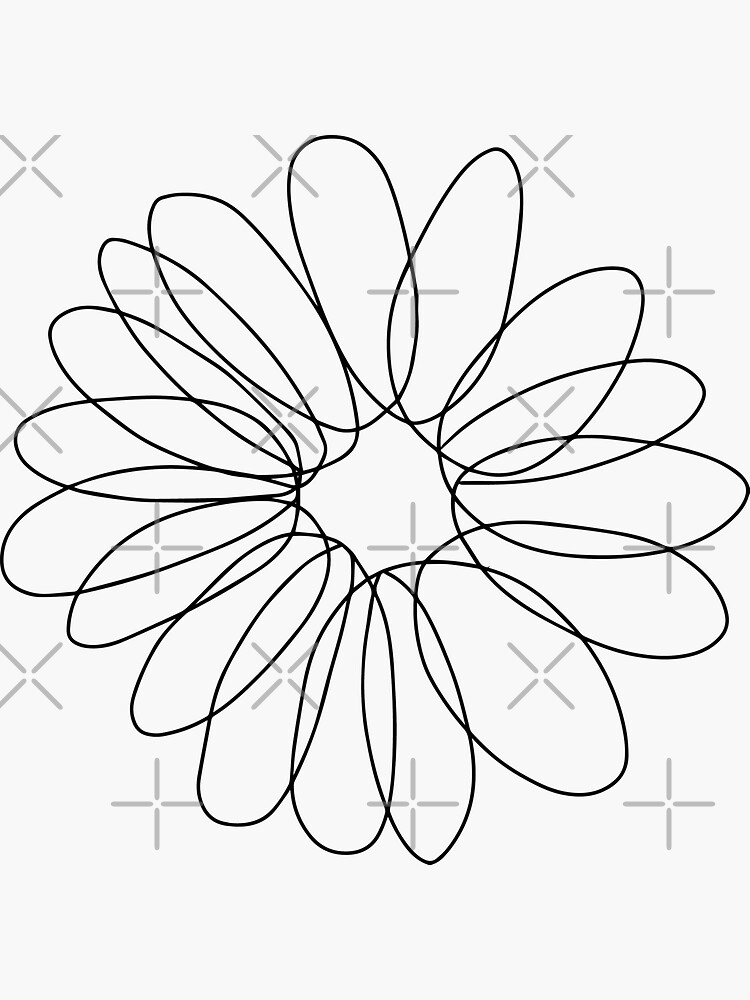 "DAISY FLOWER - Daisy One Line Art - Daisy Single Line Art" Sticker for ...