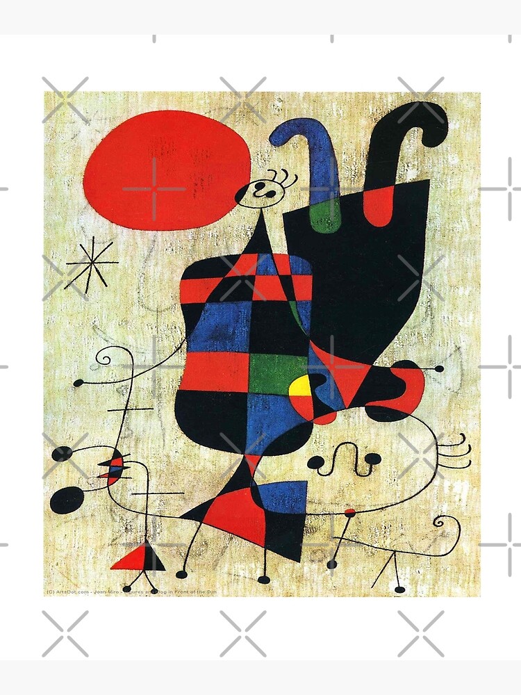 "Joan Miro Figures and Dog in Front of the Sun 1949" Art Print by ...