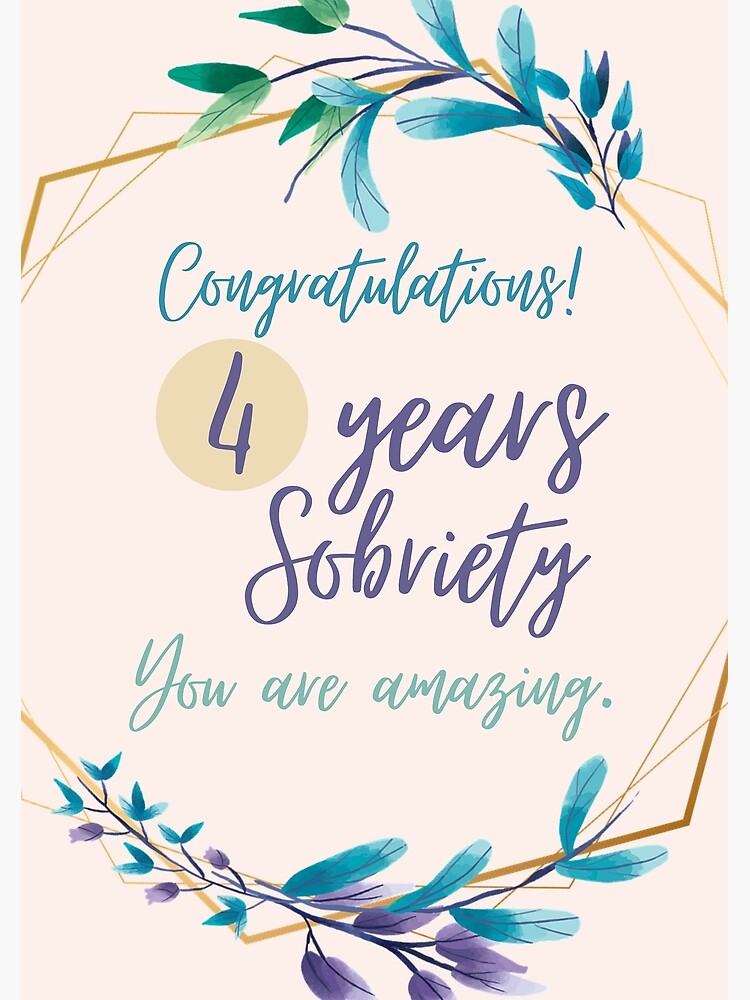 Póster «Cumpleaños de sobriedad - 4 años» de superbling | Redbubble