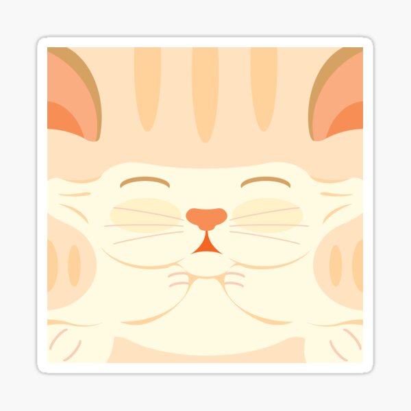 "Tabby cat rolled up in a square box (orange version) " Sticker for ...