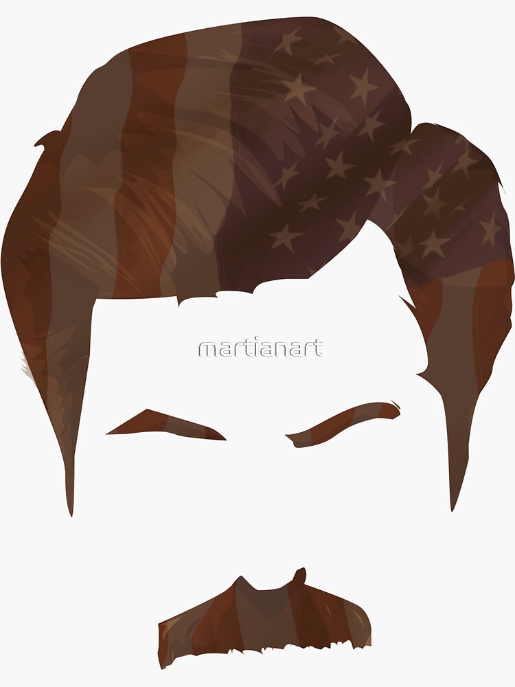 "Ron Swanson - America" Sticker for Sale by martianart | Redbubble
